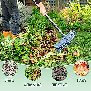Altdoff Yard Thatch Rake Adjustable and Hand Rake, Leaf Rake Set, Garden Rake Used for Lawns, Leaves, Thatch, Gravel, Suitable Rakes for Gardening