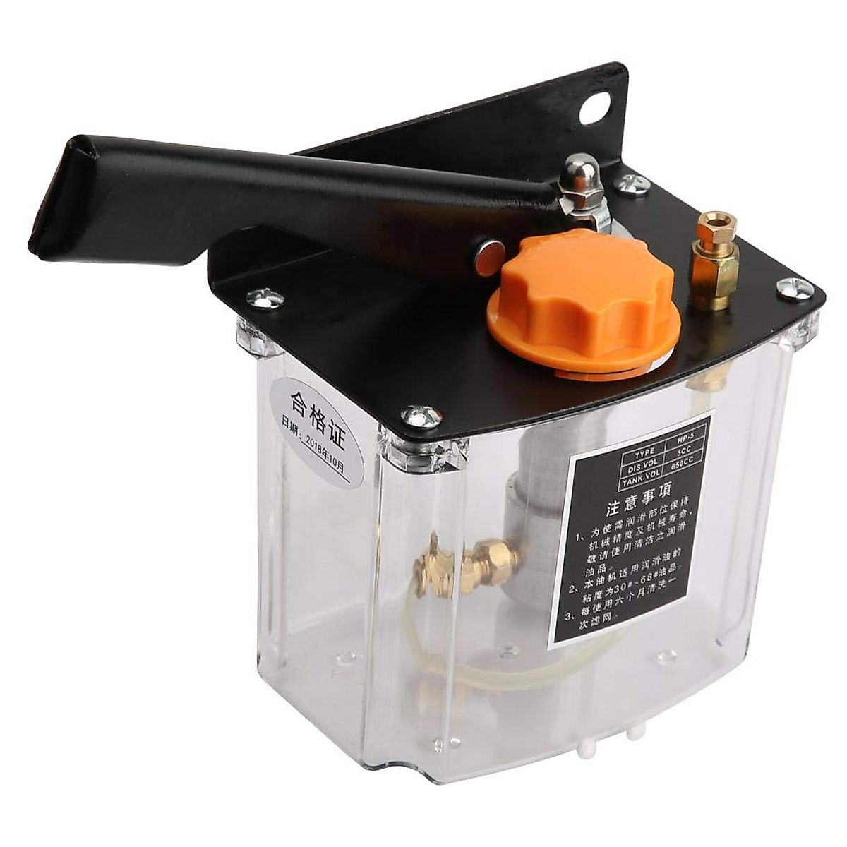 Hand Lubrication Pump, 650CC Left Hand Operated Lubrication Pump, Manual Grease Lubricator Pump, for CNC Machine Tools, Machining Center