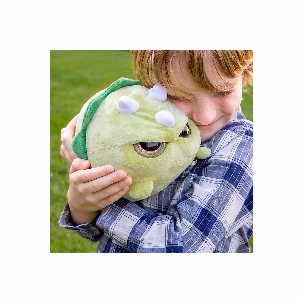 Grumpy Baby Dinosaur - Adorable Super Soft Plush Triceratops Stuffed Animal Toy (Glitter Eyes) - Large 8 Inch - Unique Gift for Kids and Adults