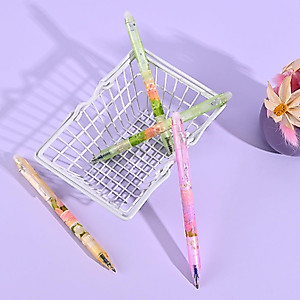 Temiary 12Pcs Cute Erasable Gel Pens, Make Mistakes Disappear, 0.5mm Fine Point Smooth Writing for Planner, Blue and Black Ink Pen No Smudge for School Office Supplies (Romantic)