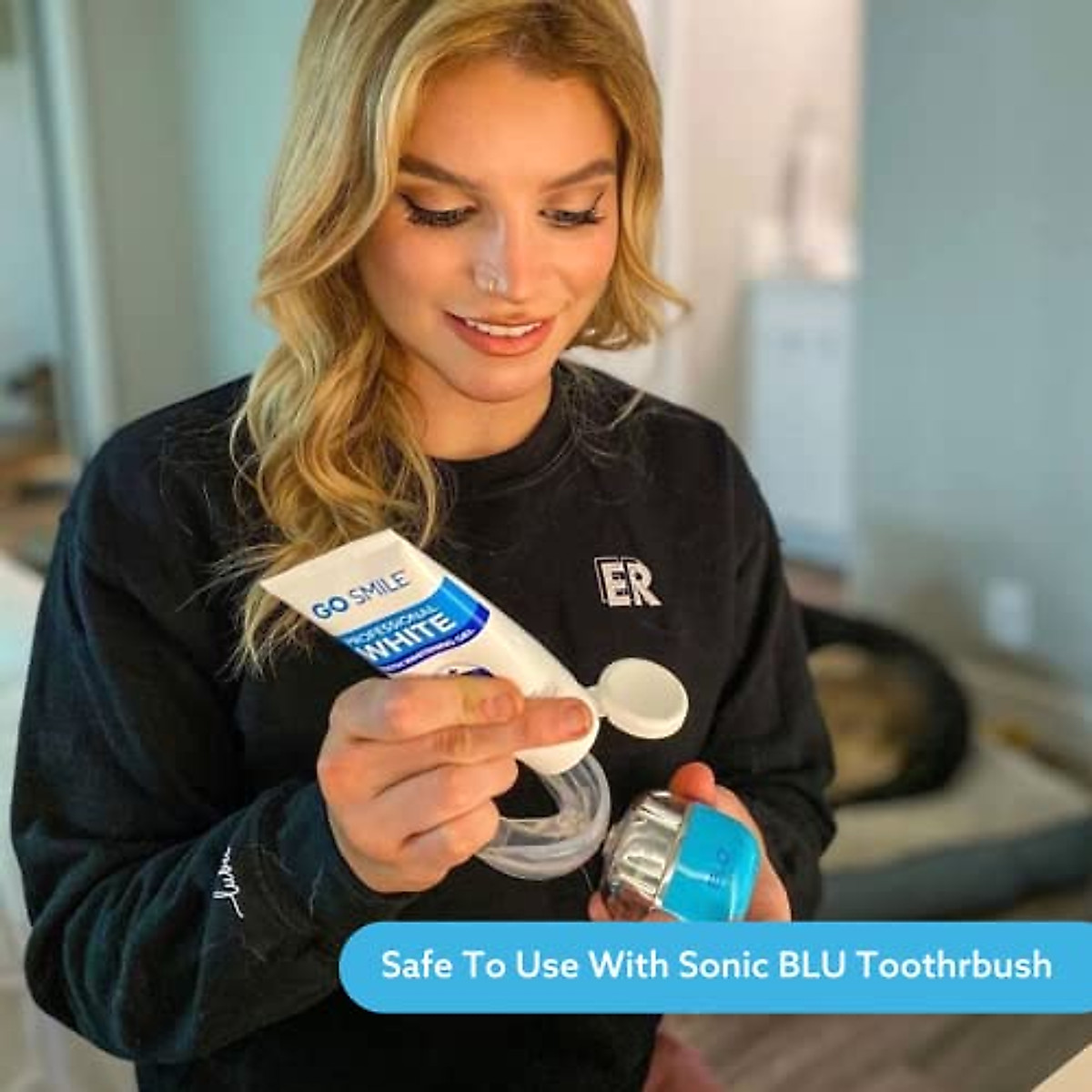 GO SMILE Professional Teeth Whitening Gel Two Pack Bundle - Travel Size Tooth Enamel Whitener & Stain Remover, No Added Sensitivity - Includes Free 1 oz Mini Luxury Toothpaste - 3.4 oz Tubes (2 Pack)