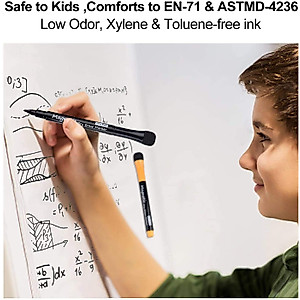 Browill Magnetic Dry Erase Markers, (8 pk) Dealkits Low Odor White Board Markers Whiteboard Markers with Erasers for Kids Teacher Supplies for Classroom Work on White Board, Calender, Fine Tip Point