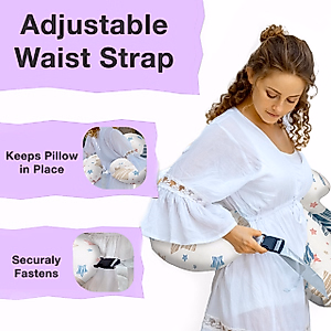 PILLANI Nursing Pillow for Breastfeeding & Bottle Feeding, Original Breast Feeding Pillow for Mom & Baby Support, Removable Cotton Cover, Adjustable Waist Strap, Baby Girl Boy Essentials Must Haves