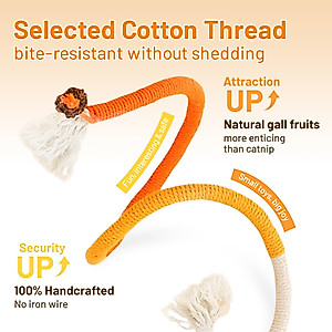 Gochanmon Sisal Rope Cat Toys,3 Pack Bite-Resistant Catnip Toys,Cat Toys for Bored Indoor Cats, Safe Teeth Cleaning Chew Cat Toy,Interactive Cat Kicke Toys for Indoor Cats for 24" All Breeds