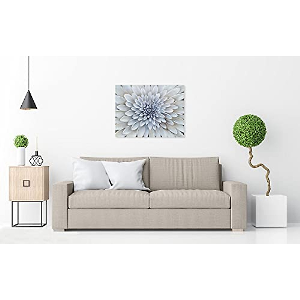 SYGALLERIER Floral Canvas Wall Art with Textured Modern Abstract White Flower Paintings Aesthetic Pictures Artwork for Living Room Bedroom Bathroom Decor