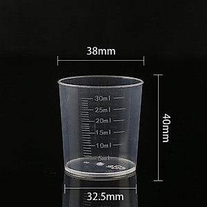 10pcs 30ml Plastic Liquid Measuring Cups Transparent Clear Plastic Graduated Kitchen Cooking Medicine Measure Tool