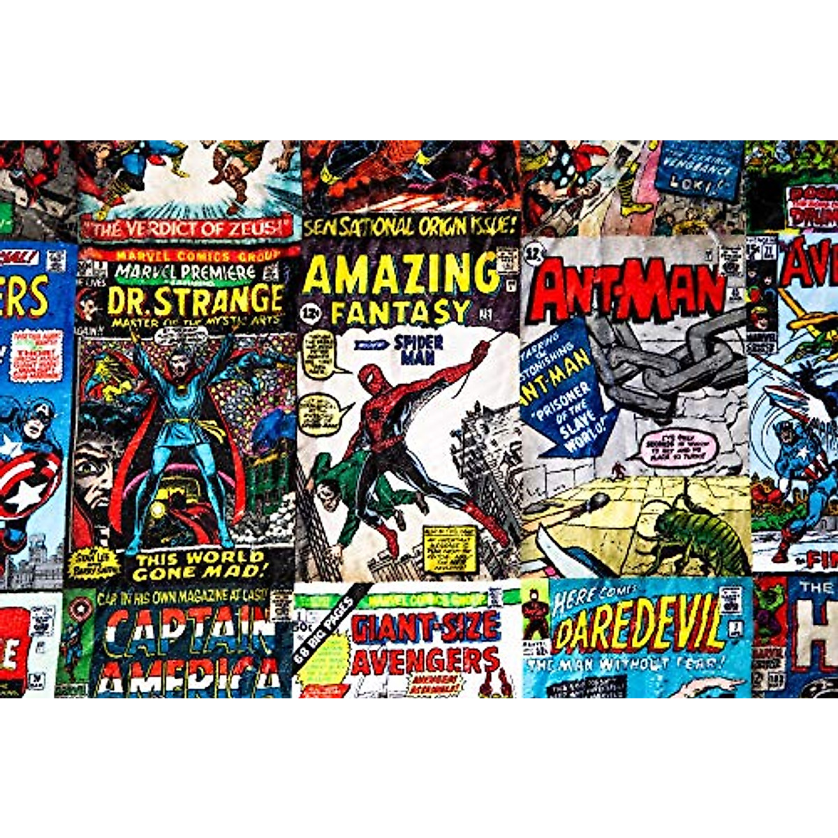 Marvel Comics Oversized Fleece Throw Blanket with Spider-Man, Captain America, Black Panther, More | Superhero Geeky Home Decor | Soft and Cozy Sherpa Blanket | 54 x 72 Inches