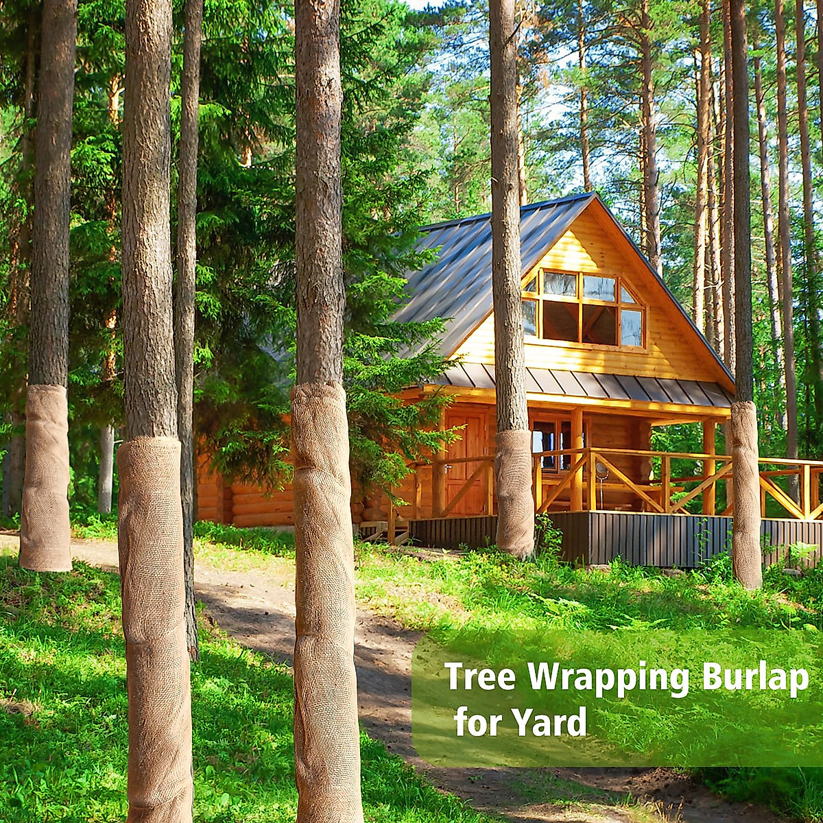 40" x 15 Feet Burlap Fabric Tree Wrap Roll Gardening Natural Burlap Fabric, Burlap Jute Fabric Blanket for Crafts Wedding Table Center Pieces Decoration Rustic Party Décor