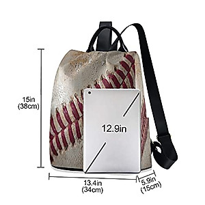 ALAZA Vintage Red Line Baseball Sport Women Backpack Anti Theft Back Pack Shoulder Fashion Bag Purse