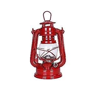 GAOZ Outdoor Lights Retro Outdoor Camping Kerosene Lamp Oil Light Lantern Mediterranean Style Decor Multifunction Iron Structure for Home,Garden,Yard,Decorations (Color : Red)
