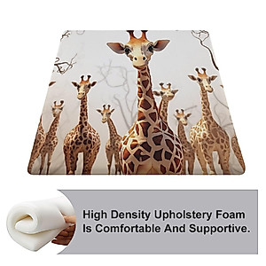 HMNBCD Square Cushion Cute Cartoon Funny Giraffes Printed Floor Cushions Chair Cushion for Dining Chairs Outdoor Seat Cushions for Home Office and Patio Garden Furniture Decoration