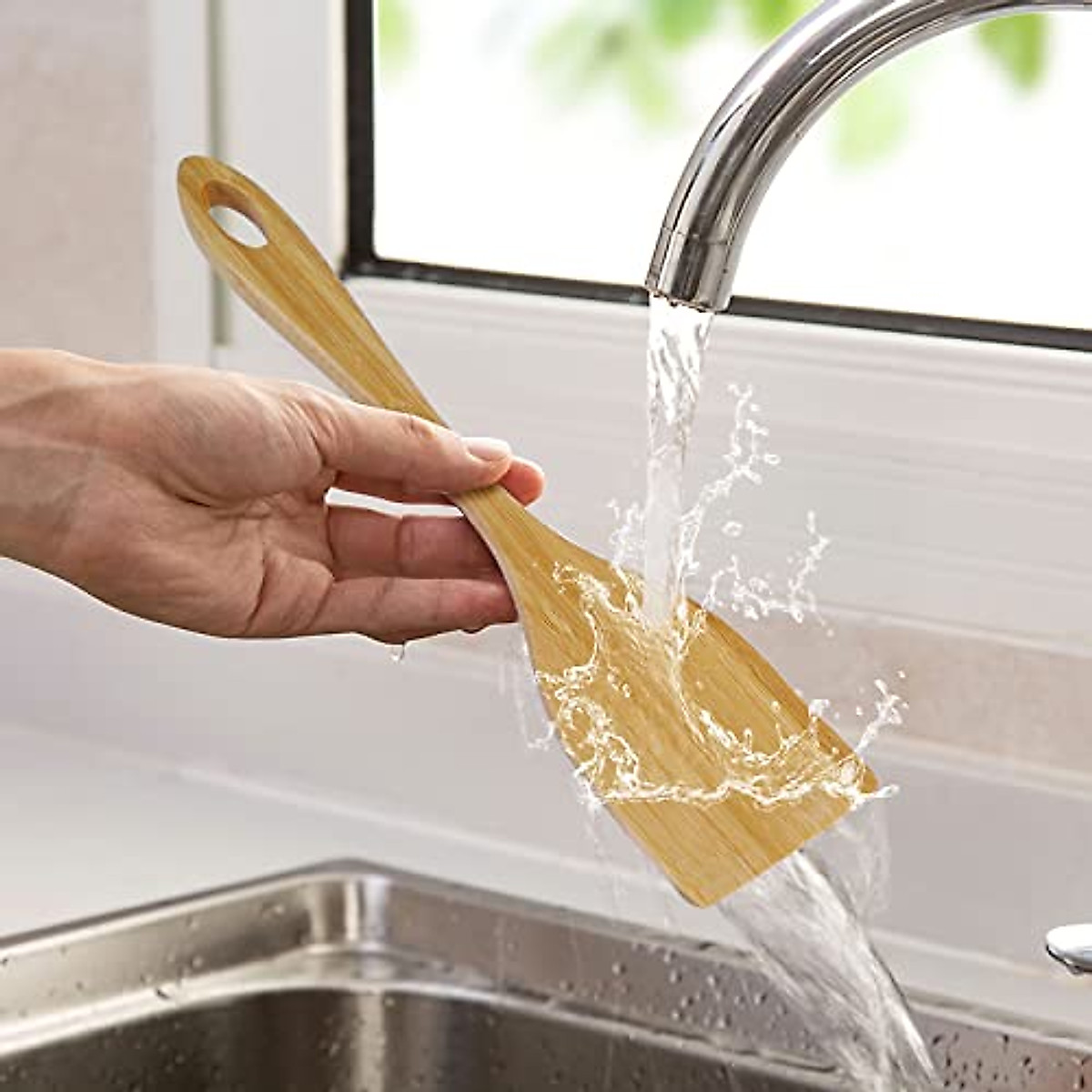 Ukissim Bamboo Wooden 11.8-Inch Spatula