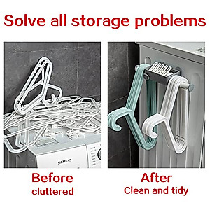 Hanger Organizer, Wall Mount Clothes Rack Organizer for Washing Machine, Hanger Stacker for Closet Laundry Room, Smart Way to Save Closet Space, Organizer Anti-Slip Grey
