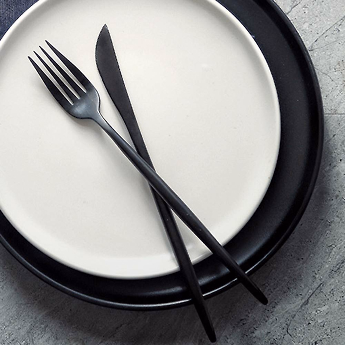 Flatware Set, Matte Black Silverware Set, AOOSY Heavy Solid 20-Piece 18/10 Stainless Steel Flatware Cutlery Set for 4, Mirror Finish, Dishwasher Safe, Nice Box Package(A Matte Black Flatware)