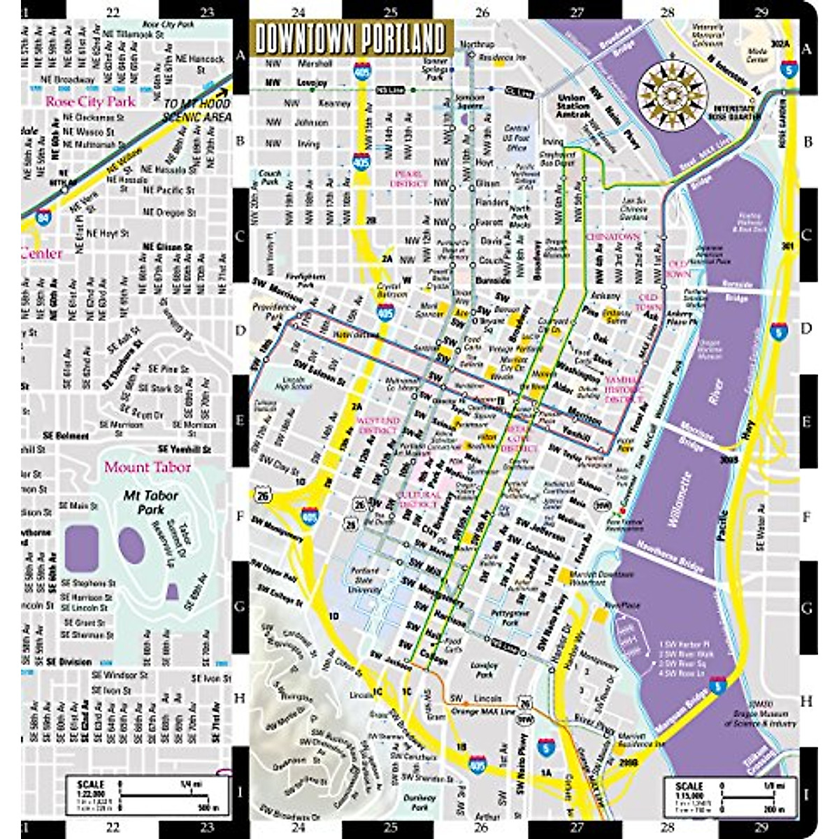 Streetwise Portland Map - Laminated City Center Street Map of Portland, Oregon (Michelin Streetwise Maps)