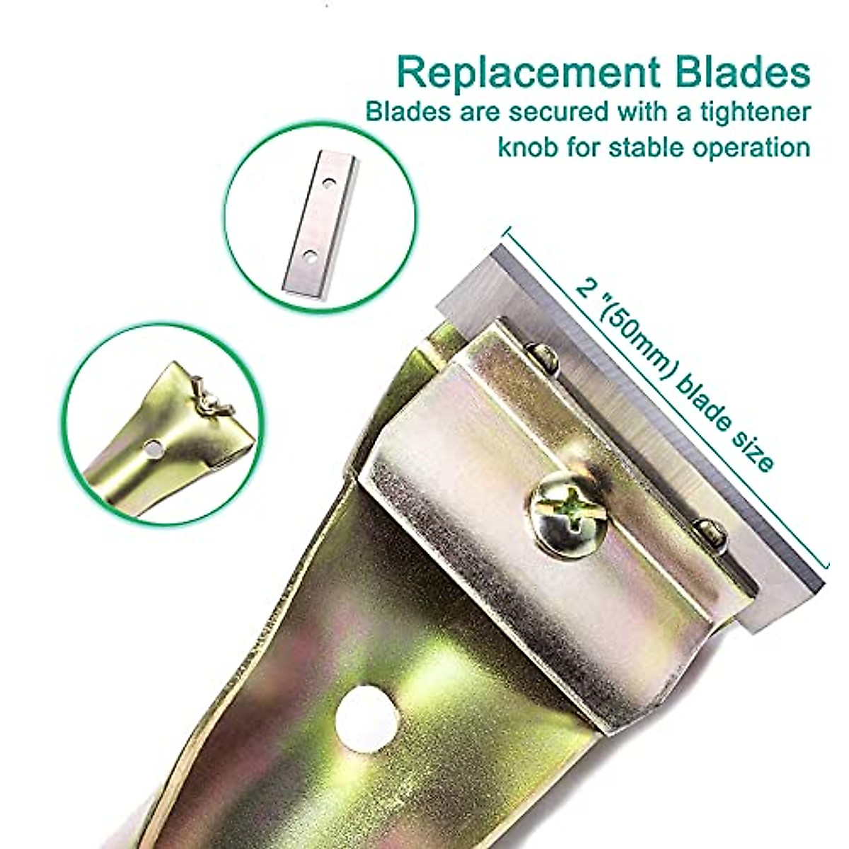 TJATSE Premium Paint Scraper Heavy Duty 2" Carbide Blade General-purpose Scraper for Removing Paint, Varnish, Wood, Glue