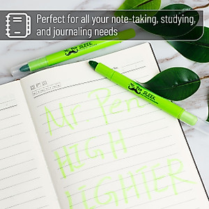 Mr. Pen No Bleed Gel Highlighter, Bible Highlighters, Green, Pack of 4