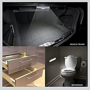 PeakPlus LED Motion Sensor Light, LED Battery Operated Lights, Under Cabinet Lighting, Stick On Lights, 10-LED Magnetic Wireless Motion Sensor Night Light for Closet, Counter, Stairway (4 Pack)