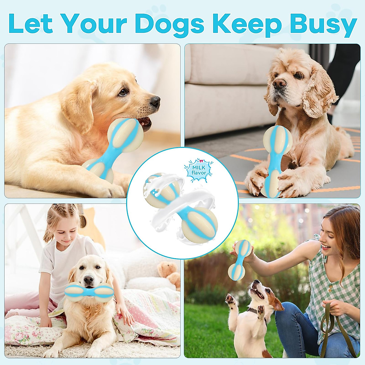 RAINFA Aggressive Chew Dog Toys, Lasting Dog Toy, Durable Nylon Bone, with Real Bacon pet Toys,Indestructible Bone,Cleaning Teething chewers Dog Toys, for Dogs, Pets,Large Dogs