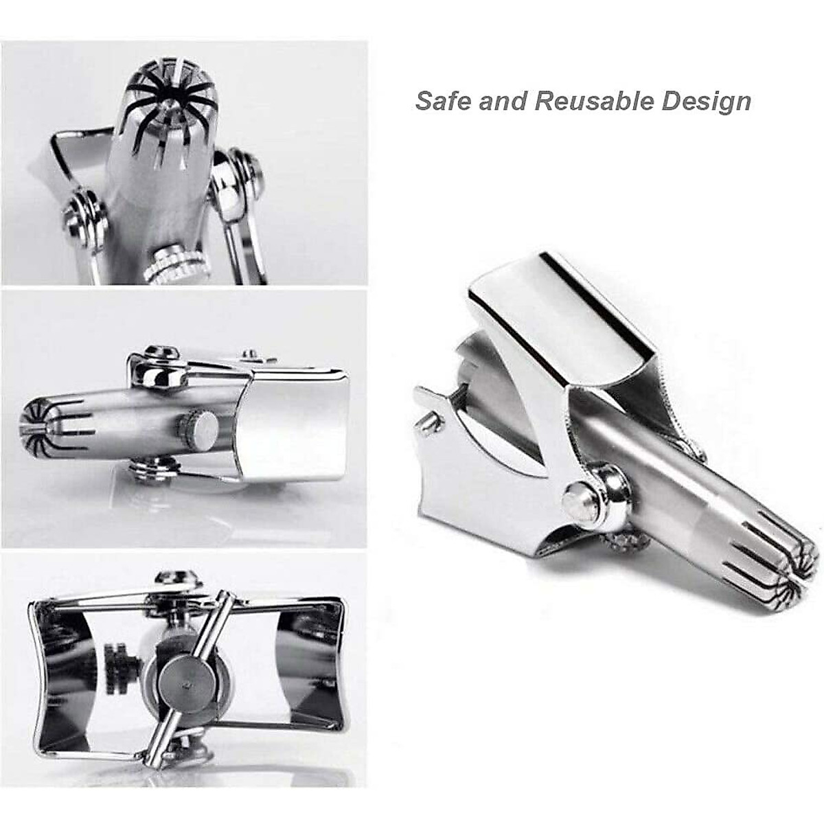 KongLam Stainless Steel Nose Hair Trimmer for Men - Easy to Use, Safe and Painless