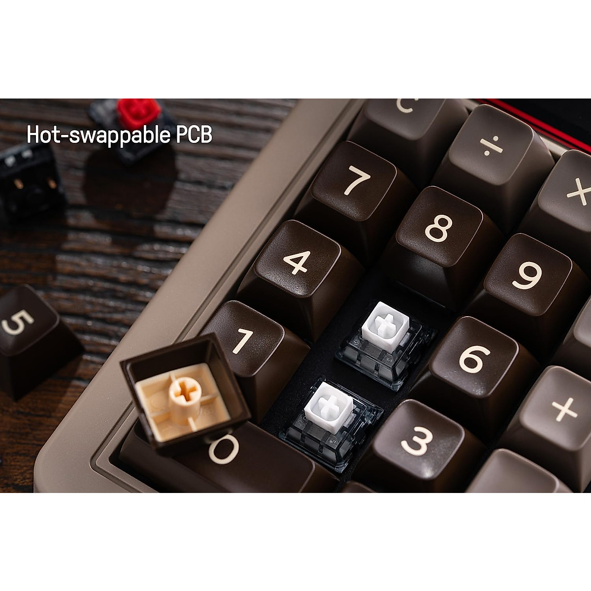 8Bitdo 18 Key Retro Mechanical Numpad, Supports PC & Standard Calculator Mode, Hot-swappable, PC Calculator Shortcut Button, Bluetooth/2.4G/Wired for Windows and Android - C64 Edition