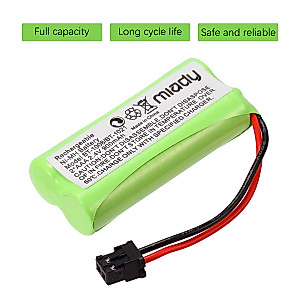 Miady 2.4V 2 AAA 900mAh Ni-MH Cordless Home Phone Battery for Uniden BT1008 BT-1008 BT1016 BT-1016 BT1021 BT-1021 WITH43-269 WX12077 Sanyo CAS-D6325 CASD6325 Lenmar CBBT1008 CB-BT1008 (Pack of 3)
