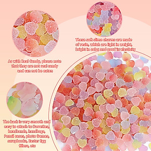 120Pcs Slime Charms Kawaii Candy Resin Charms 3D Cute Nail Charms Mini Flatback Beads Gummy Bear Charms Bulk Resin Jewelry Making Candy Embellishments Supplies for Cell Phone Scrapbooking DIY Crafts