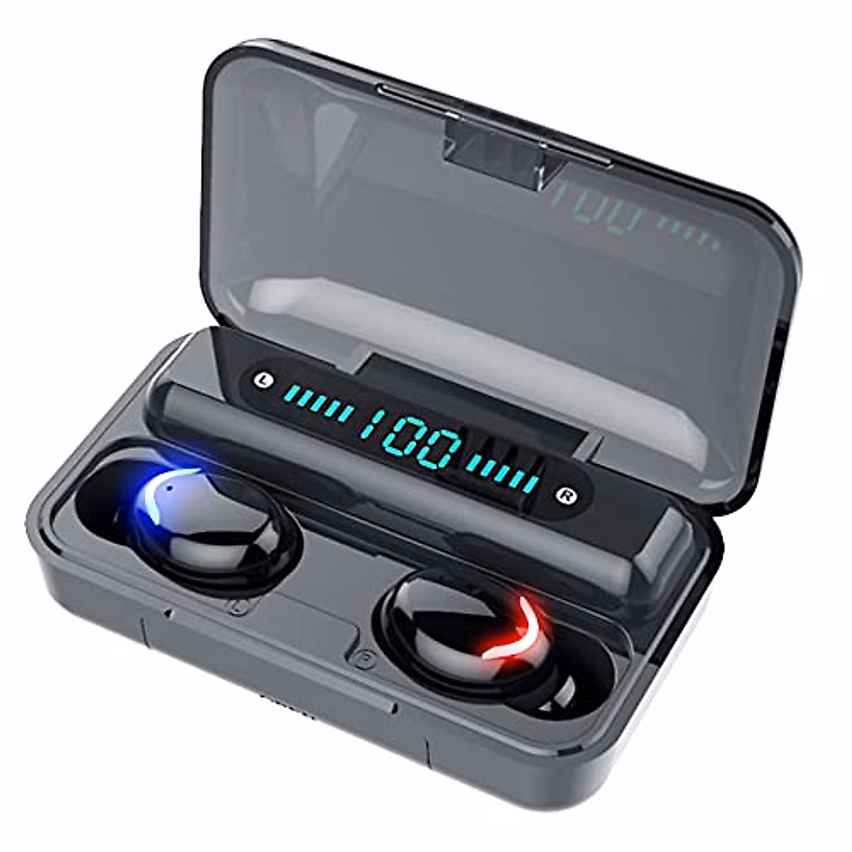 Wireless Earbuds, Bluetooth 5.0 TWS Wireless Earphones In-Ear Deep Bass Built-in Mic Bluetooth Earphones 4-5 Hour Playtime, IP7 Earbuds Noise Reduction Microphone, LCD Display, for Sports/Working
