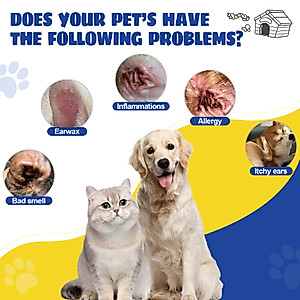 Ninibabie Upgraded Dog Ear Powder,Dog Ear Infection Treatment with 5.5inch Ear Hair Removal Tool,Effectively Removes Buildup and Ear Odor, Soothes Itchy