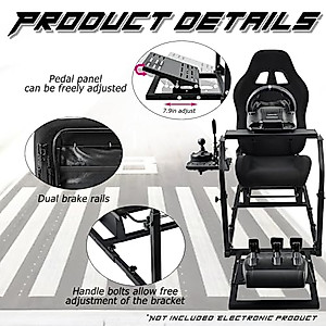 Anman G29 Universal Large Racing Simulator Cockpit with Black Seat Fit for Logitech G920 G923,Thrustmaster T80 T300RS TMX T150,Fanatec,Full Upgrade Steering Wheel Pedal Gear Shift Lever NO Steering wh
