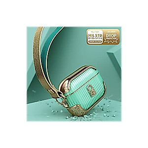 i-Blason Duchess Series Designed for Airpods Pro Case, Full-Body Stylish Protective Case Cover Compatiable with Apple AirPods Pro (2019) (Gold)