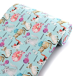 Cats Printed Liverpool Bullet Fabric Textured Knit 4 Way Stretch - 6" Strip