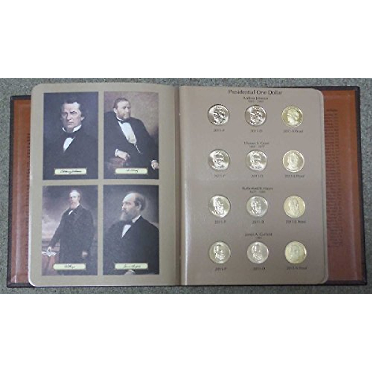 2007 P, D, S Set 2007-2011 P,D,S 60 Coin Presidential Dollar Set in Bookshelf Dollar Album #8184 Proof