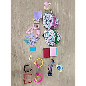 29 Pieces Dollhouse Accessories Mini Laptop Computer Tablet Phone Toy Miniature Glasses Headset Backpack Drink Toys Plastic Doll Accessories