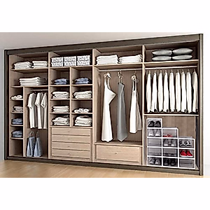 Adhome 6 Pack Shoe Box, Storage Boxes, Clear Plastic Stackable Organizer, Sneaker Display Containers Holds up to Size 13 Breathable Case with Lids, Front Opening Door, Multifunctional., ‎Transparent