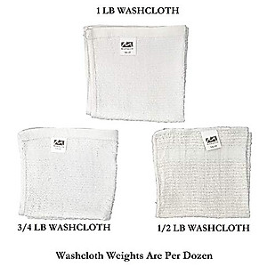 Marquis Mills 12 Inch x 12 Inch White Cotton Value Washcloths - Reusable Lt Weight Thin Cloth Rags - Bath/Exfoliating/Kitchen/Garage - 1 Lb per Dozen - Set of 24
