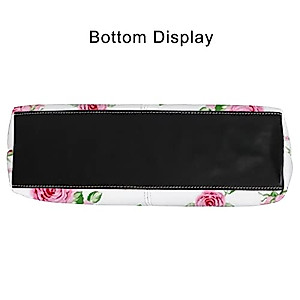 Fashion Tote Handbags Women's Soft Tote Shoulder Bag for Women Work Shopping Top Handle Satchel Bags, 15.8×4×15.4 inches,Pink Roses