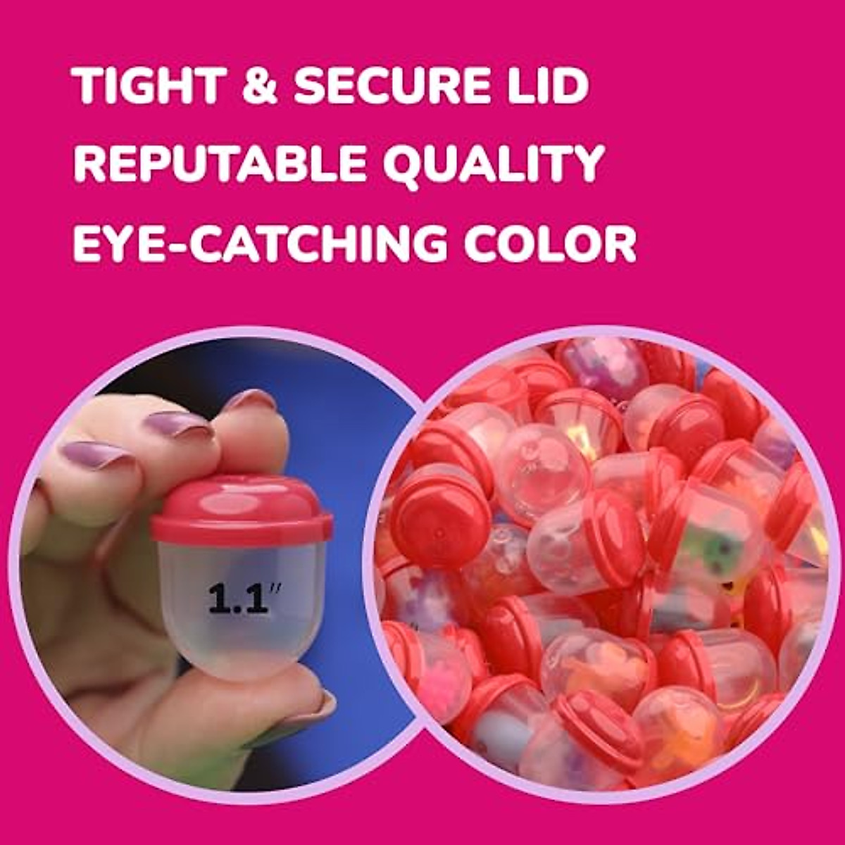 Vending Machine Capsules - 1.1 Inch Tiny Frosty Clear-Colored Acorn Capsules - 30 Pcs Empty Toy Capsules - Plastic Capsules for Toys - 28 mm Prize Machine Capsules - Small Colored Containers