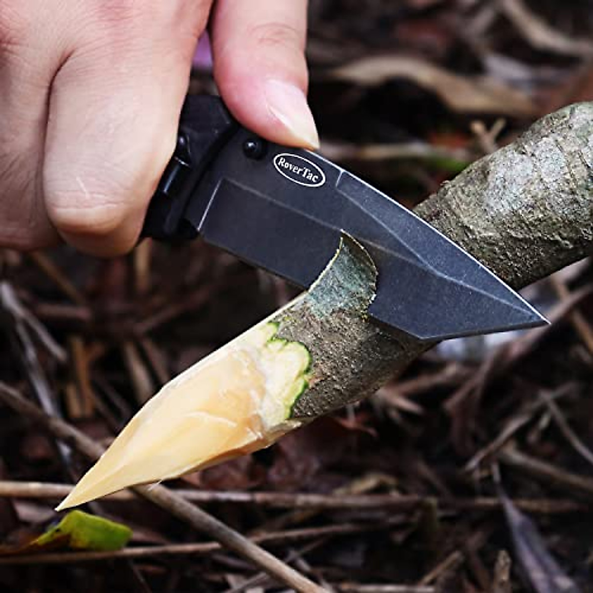RoverTac Pocket Knife Tactical Knife Folding Camping Knife for Camping Hunting Fishing Hiking Emergency Survival Knife with Safety Lock G10 Handle Cord Cutter Glass Breaker Pocket Clip