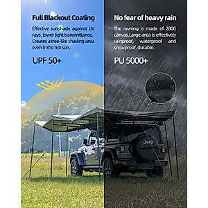 BAMACAR Naturnest Awning, 270 Awning Car Awning For Jeep Van Truck SUV Awning, Overland awning, Naturnest 270 Degree Awning, Car Canopy For OVS RV Awning, Vehicle Awning, Trailer Awning, Camper Awning