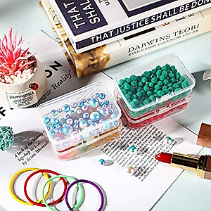 6 Pieces Mini Plastic Clear Beads Storage Containers Box for Collecting Small Items, Beads, Jewelry, Business Cards, Game Pieces, Crafts (3.27 x 2.13 x 1.02 Inch)