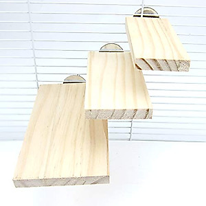 Alfie Pet - Caleb 3-Piece Set Wood Platform for Mouse, Chinchilla, Rat, Gerbil and Dwarf Hamster