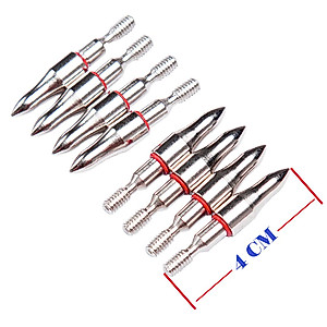 Pinals Archery 19/64" 100 Grain Field Points Tips Target and .244/6.2mm Arrows Inserts for Bow Hunting 12Set(Sharp)