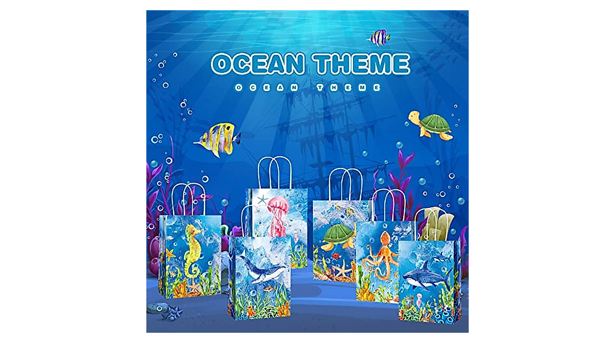 Colorful Sea Animals Party Gift Bags - 24 Pack
