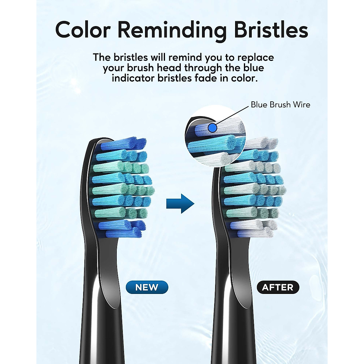 7 Pack Dnsly Electric Toothbrush Heads Compatible with FW-507/508/551/515/917/959/2011/D1/D3/D7/D8 Dnsly Toothbrush Heads, Black