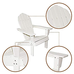 Resin TEAK Essential Adirondack Chair, Premium All Weather Outdoor Patio Furniture, 20 Inch Wide Seat, Up to 350 lbs, Outdoor Patio Chairs for Deck, Porck & Backyard (White)