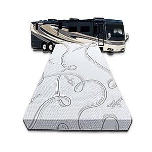 FoamRush 5-Inch Bunk (42" x 80") Mattress Cooling Gel Memory Foam RV Mattress Replacement with Cotton Cover, Medium Firm, Comfort, Pressure Relief Support, Made in USA, Travel Camper Trailer Truck
