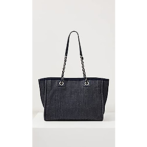 CHANEL Women's Pre-Loved Deauville Medium Tote, Denim, Blue, One Size