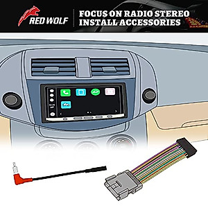 RED WOLF Car Radio Reverse Wiring Harness Female Connector Adapter Replace Factory OE OEM Wire Cable Compatible with 1999-2009 Honda Civic Accord CRV, 1999-2010 Acura RL CL Vehicles