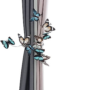 naudassods Artificial Butterfly Wreath, Fake Butterfly Decorative Vines, DIY 3D Unique Butterfly Hanging Decoration Home Wall Easter Spring Flower Party Wedding Decoration. (Peacock Blue)